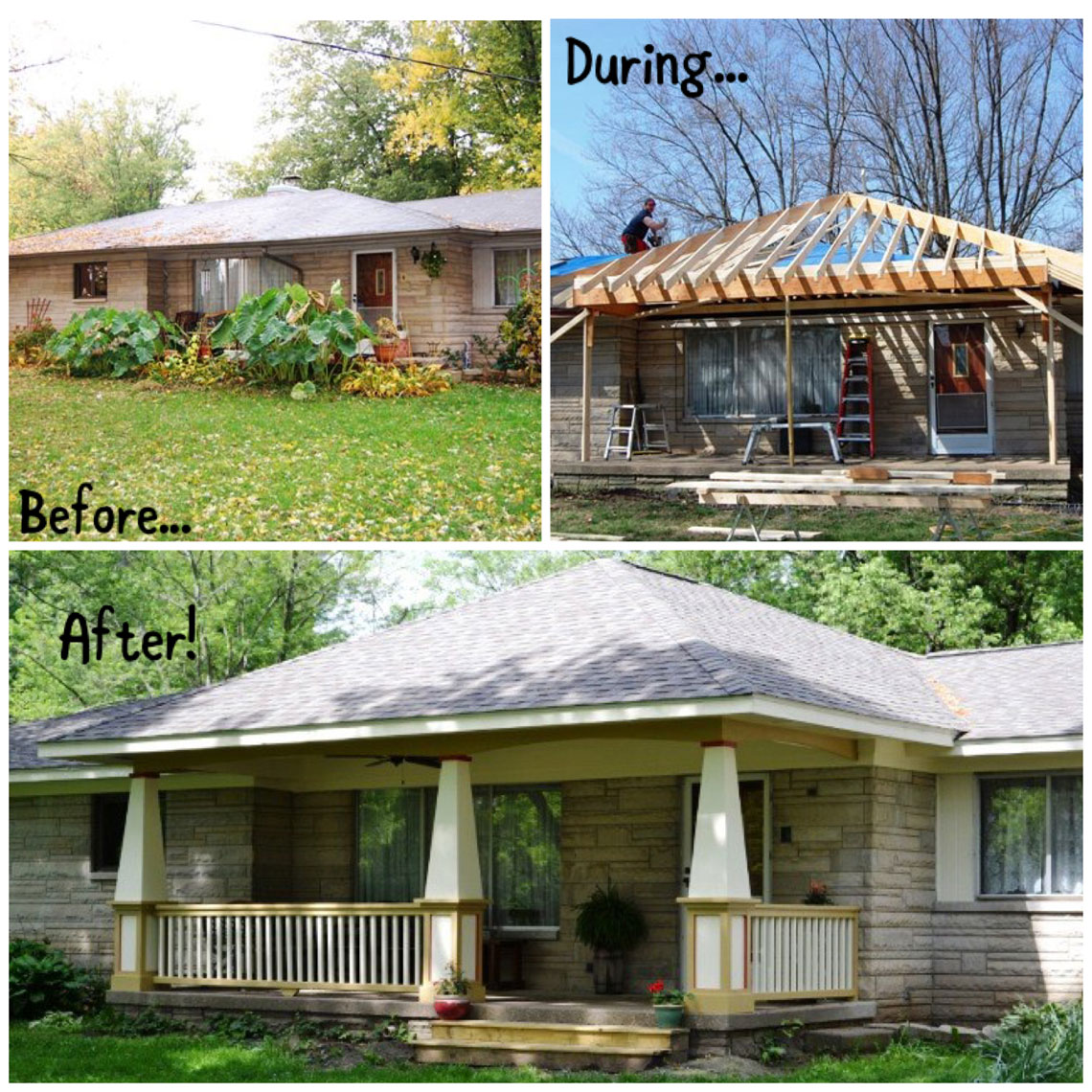 Portfolio | Front Porch Addition Project Greenwood Indiana | Gettum ...